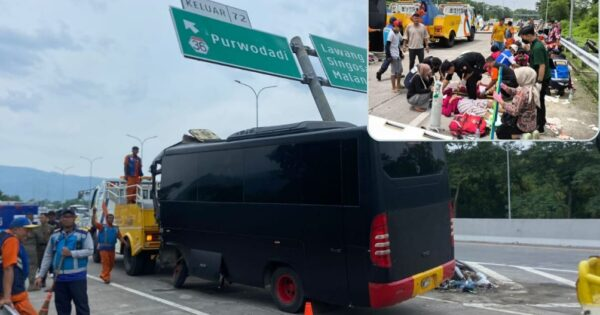 Bus Brimob Angkut Siswa Kecelakaan di Tol Pandaan-Malang, Sopir Tewas - PANTURA7.com